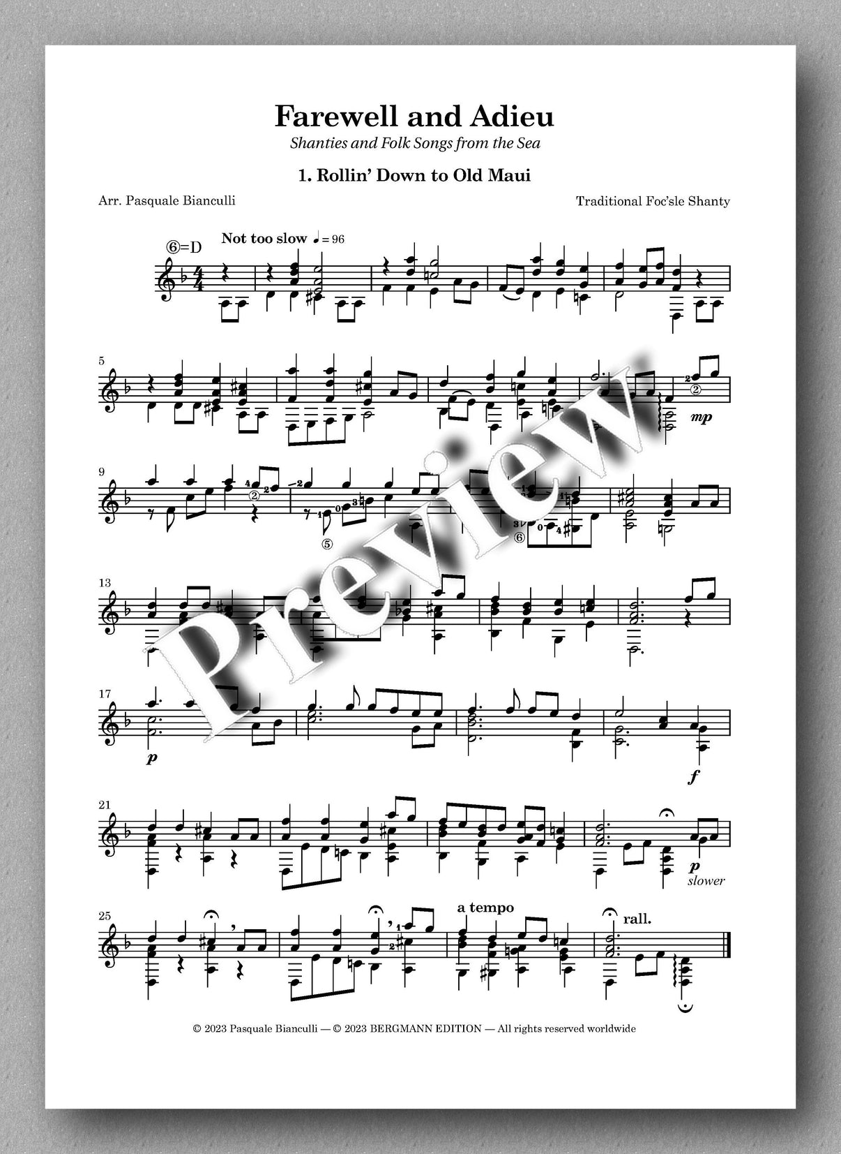 Bianculli, Farewell and Adieu – BERGMANN EDITION