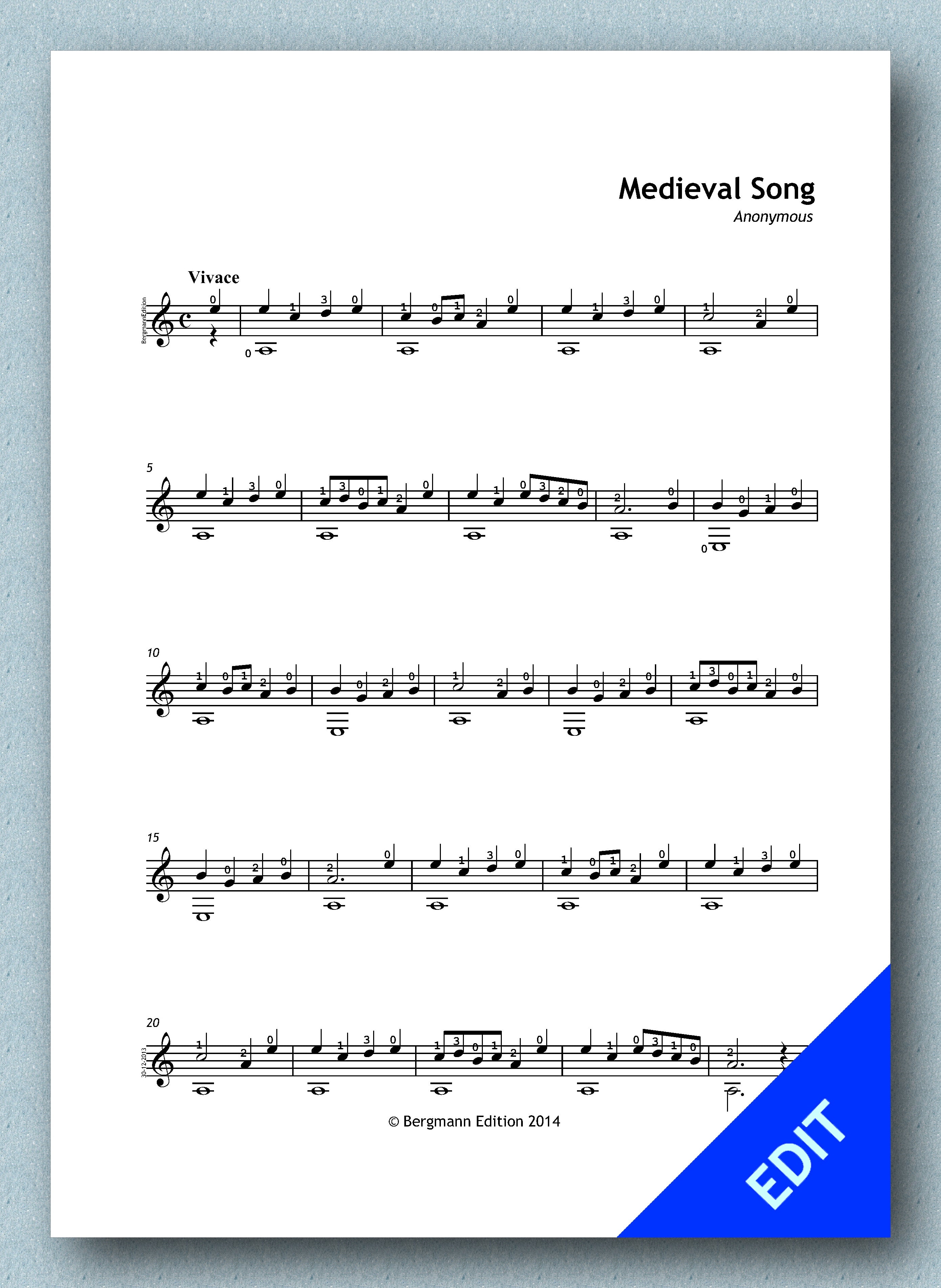 Medieval Song (pdf) – BERGMANN EDITION